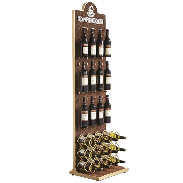 Customized Free Standing Wine Display Stand Wine Rack Wood Storage ...