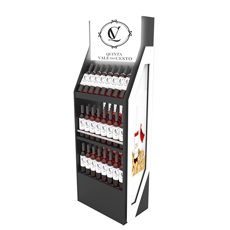 Floorstanding Retail Store Alcohol Display Stand Wine Glass Display ...