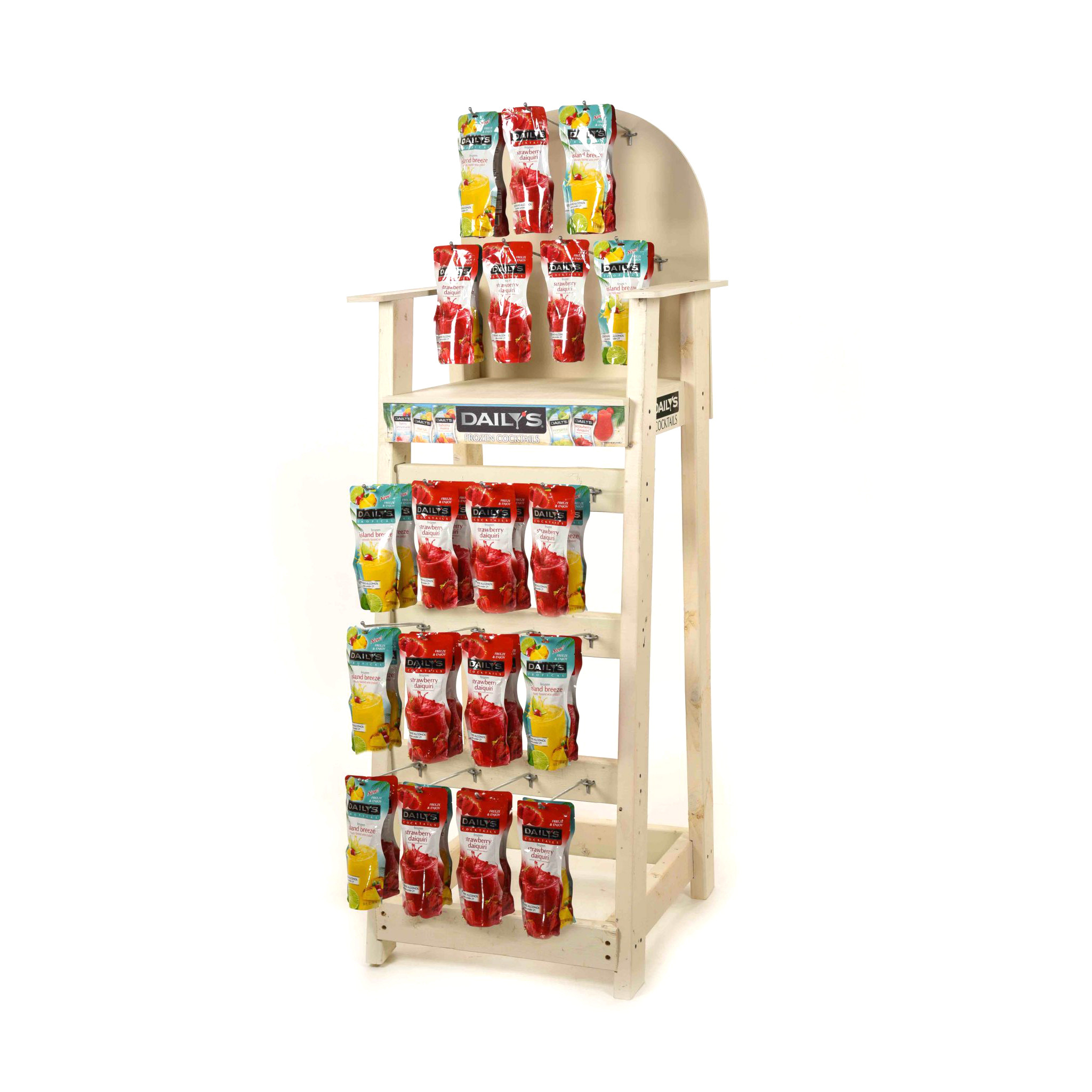 6 Layers Freestanding Display Stand Wood Food Display Stands For Food Store