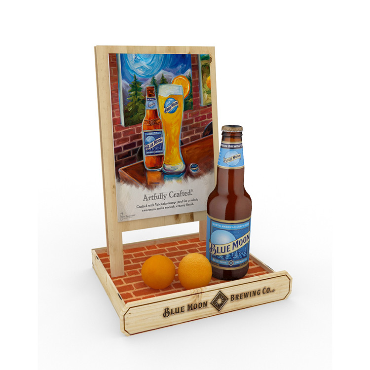 POP Wine Display Stand Unique Design Wooden Beer Holder Countertop For ...