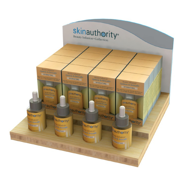 Wood POS SkinCare Product Bamboo Counter Top Display Rack Cleanser Oil ...