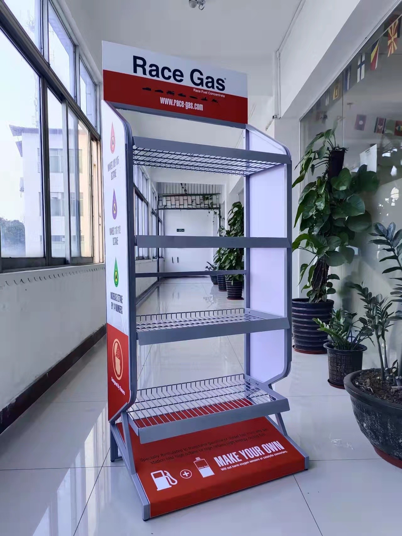 4 Tier Metal Display Stands Engine Oil Metal Car Accessories Display ...
