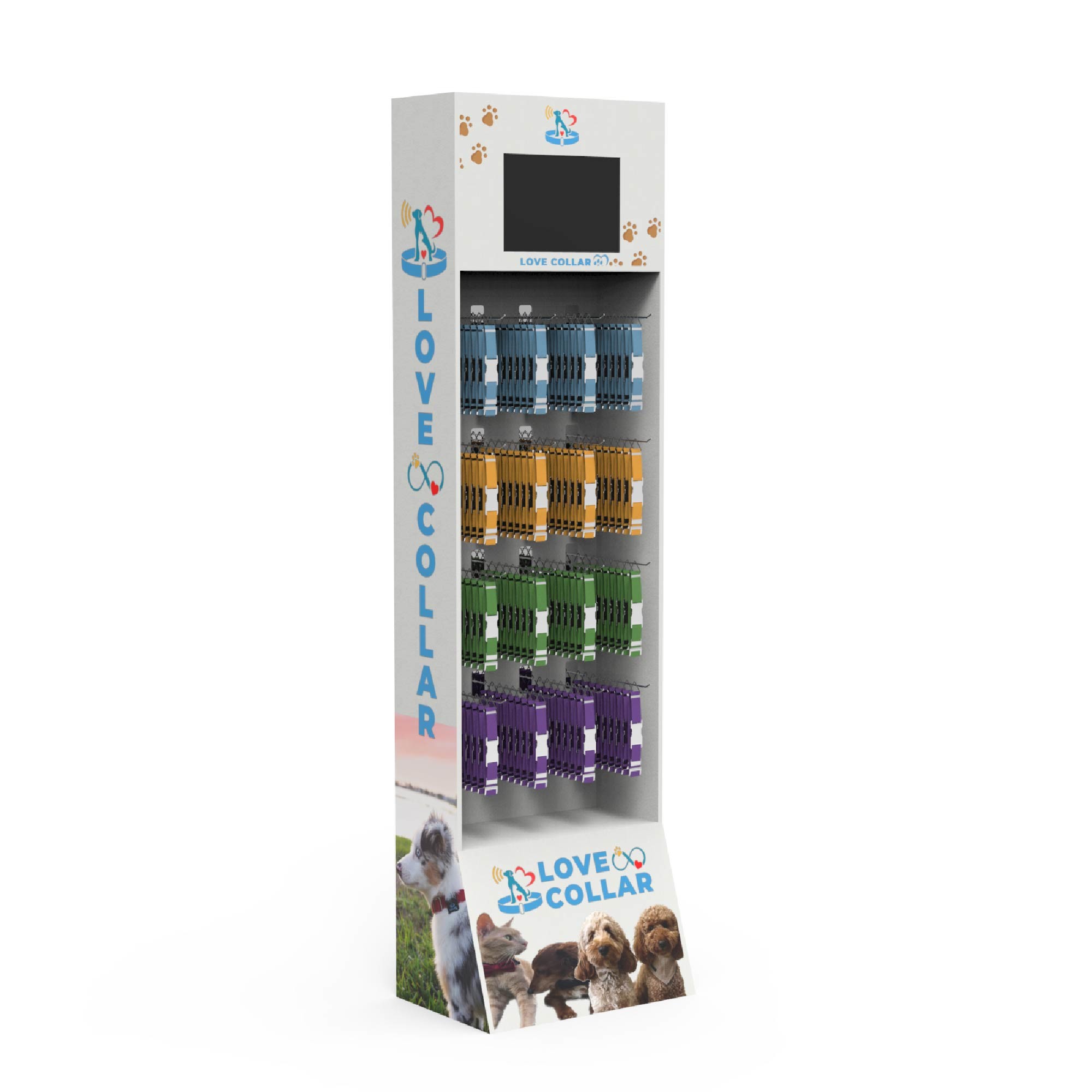 Custom Cardboard Display Stands Peg Hook Display Rack For Pet Products