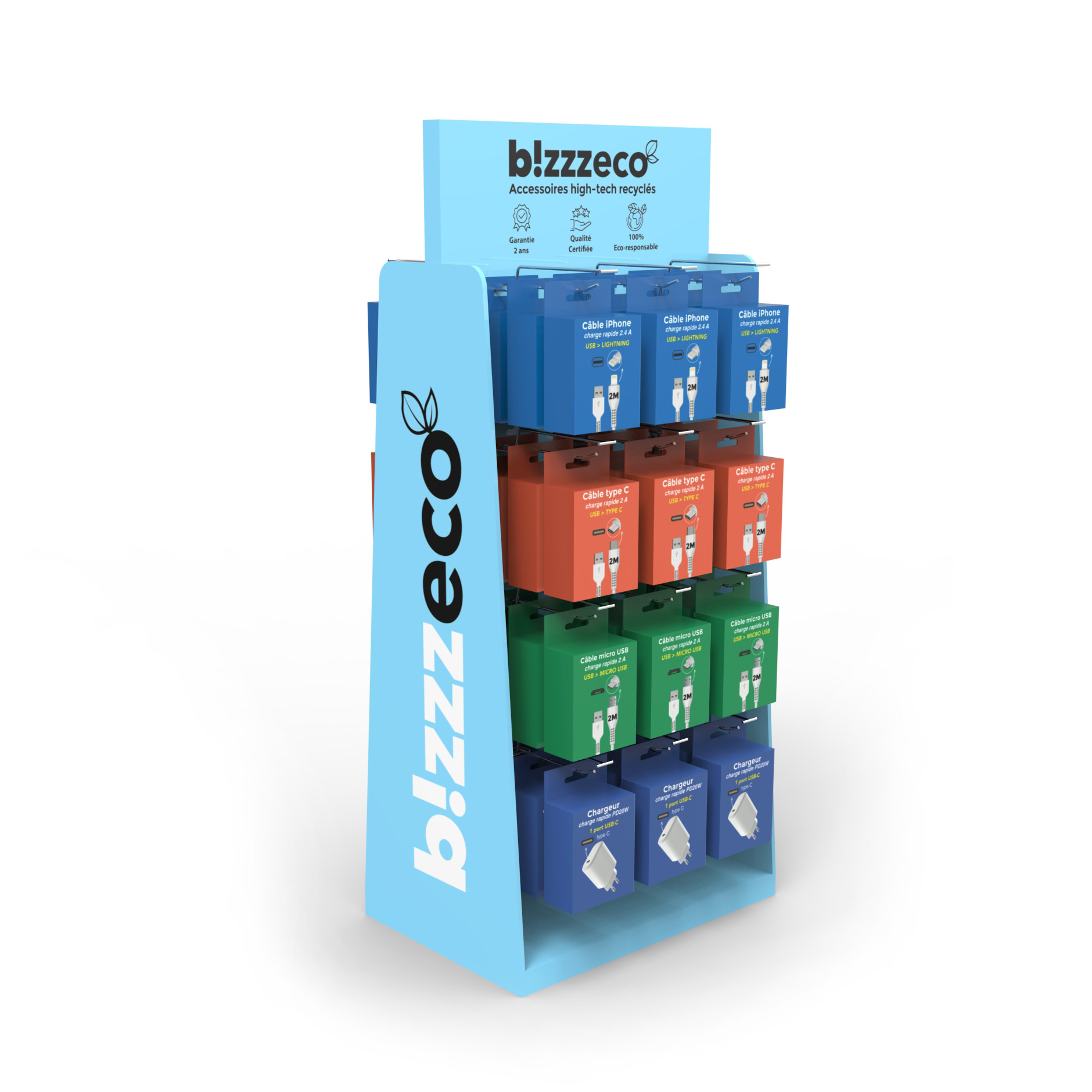 Double Sided Display Stand PVC Pegboard Shop Product Display Stand