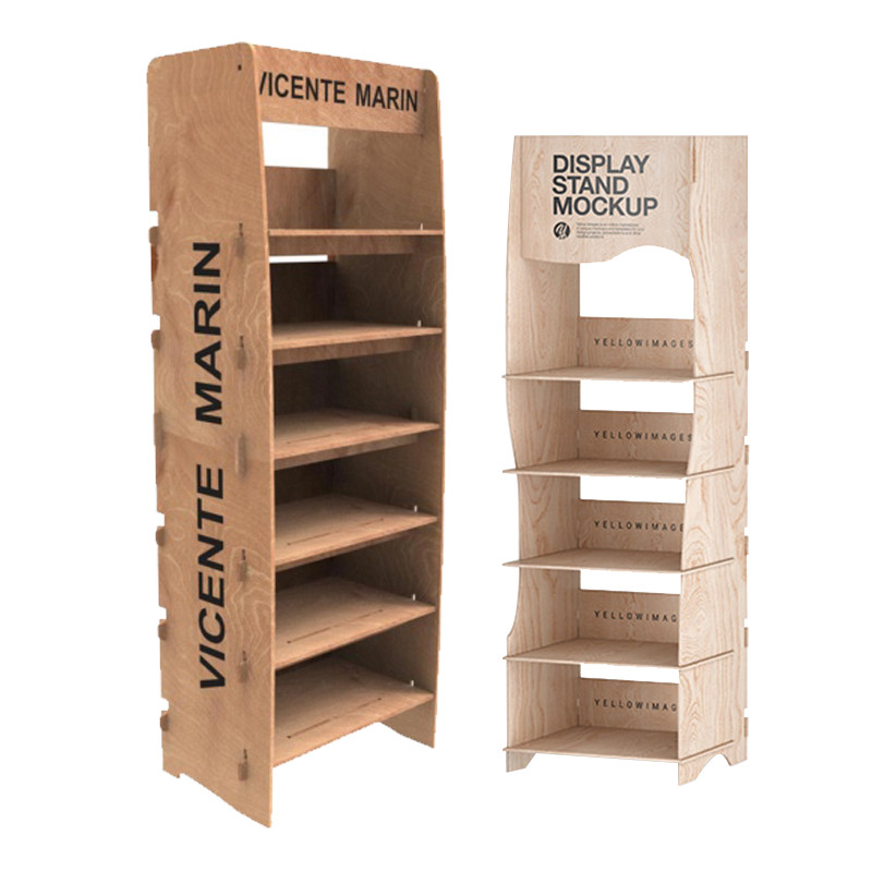 Bevis Modern 4-Layer Removable Wooden Plywood Display Racks Floor Stand ...